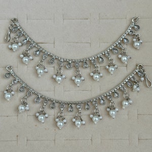 Polki Ear Chain Pair/sahare/pearl Kaan Chain/earring Support Chain ...