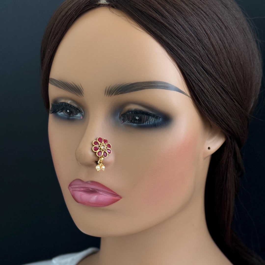 Gold Nose Ring/nath/nathani/boho Jewelry/nose Clip/ear Cuff/non ...
