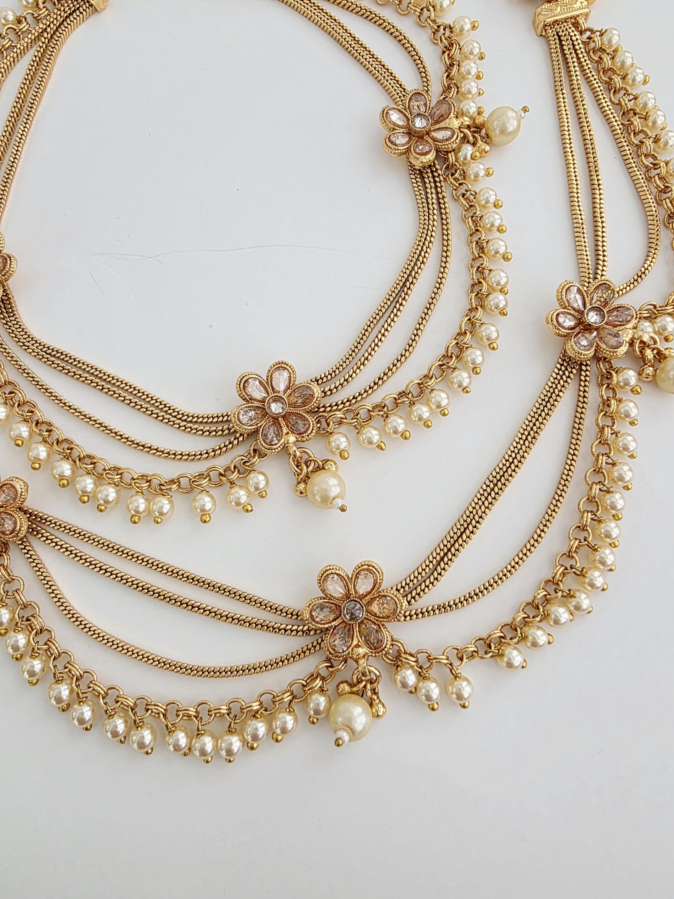 Bridal Polki Gold Plated Anklet Pair/payal/moti Payal/jhanjran/panjeb ...