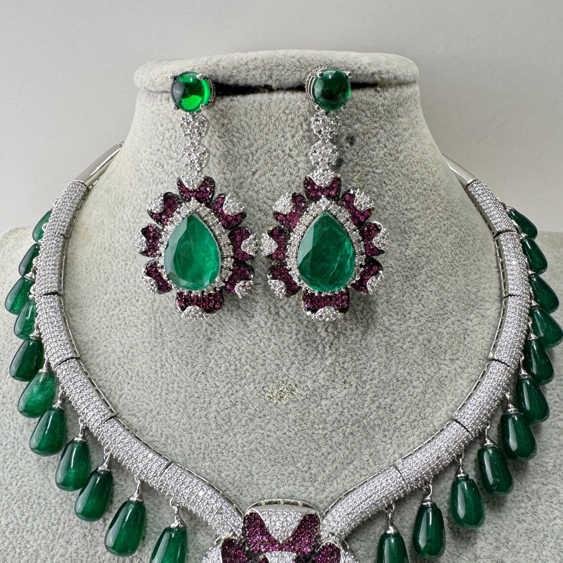 Malaika Arora Inspired CZ Diamond Necklace, Designer Necklace,american ...
