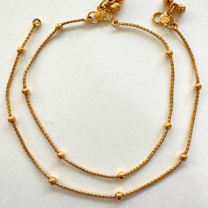 Gold Plated Anklet Pair/payal/moti Payal/jhanjran/panjeb/pajeb/indian ...