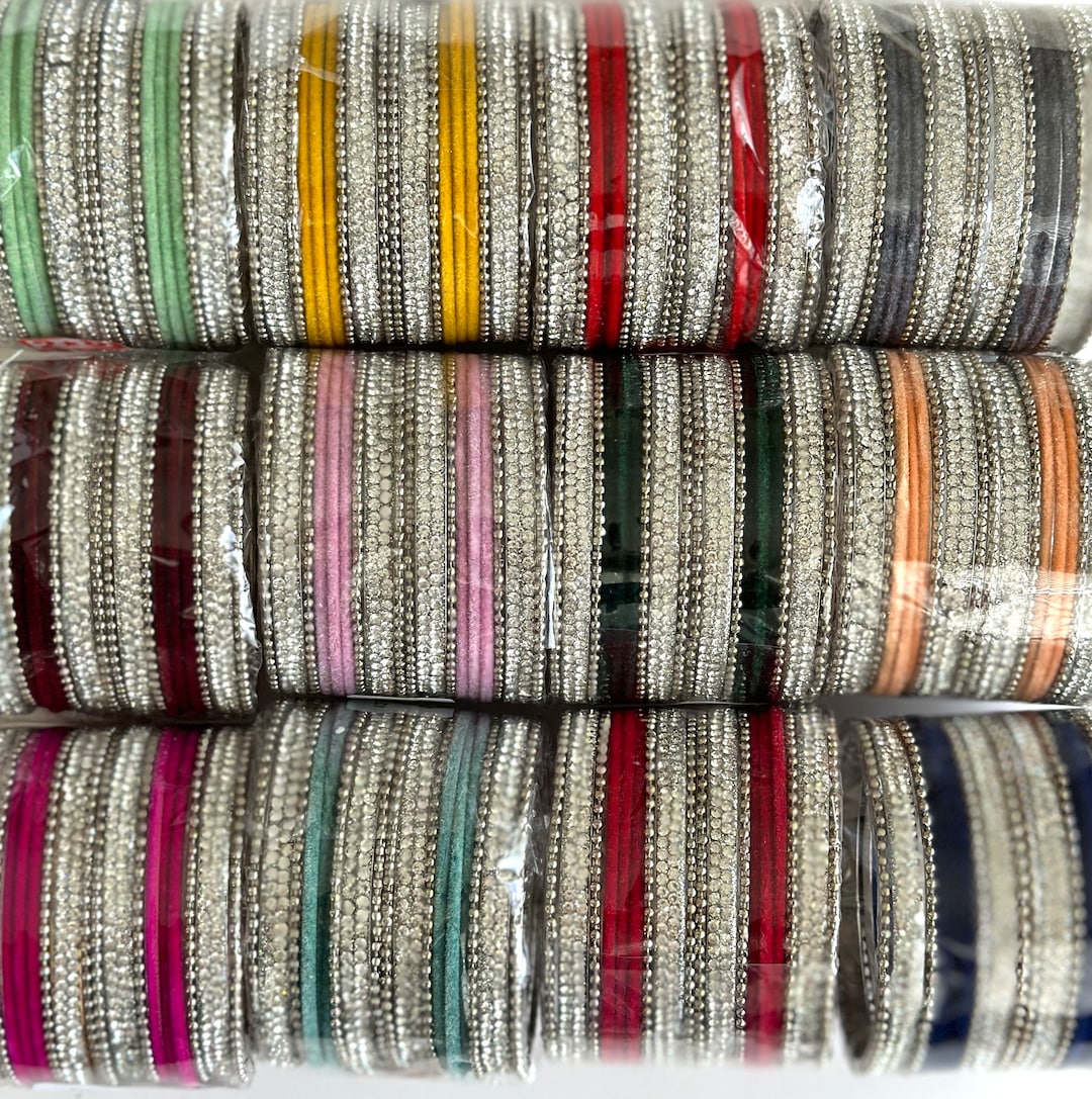 Handcrafted Silver Indian Fancy Bangles/punjabi Bangles Set/bridal ...