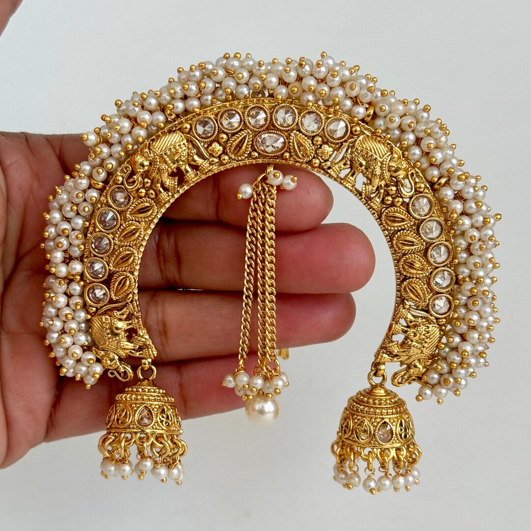 Gold Bridal Antique Classic Hair Brooch With Gold Plating Kondai ...