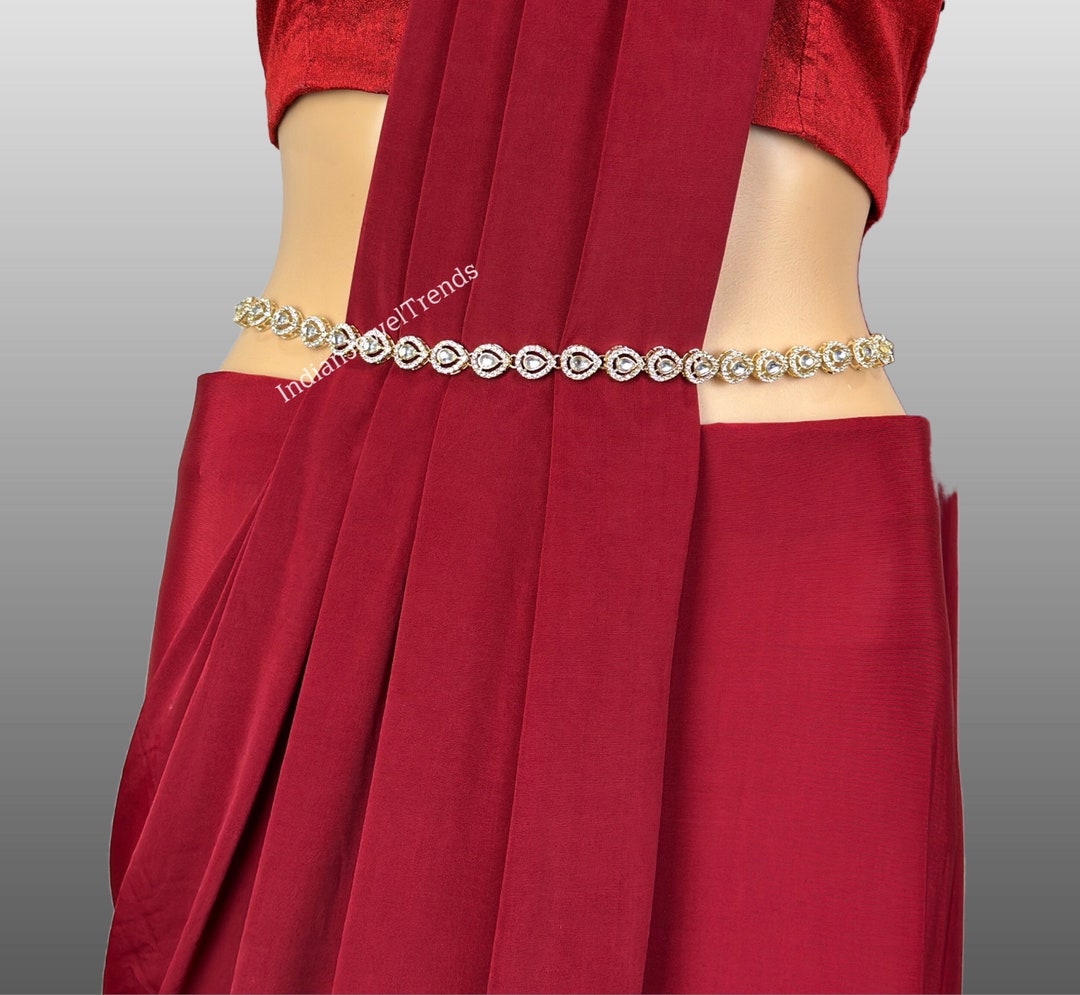 Kundan Belly Chain/kundan Belly Chain/polki Belt/indian Waist Belt ...