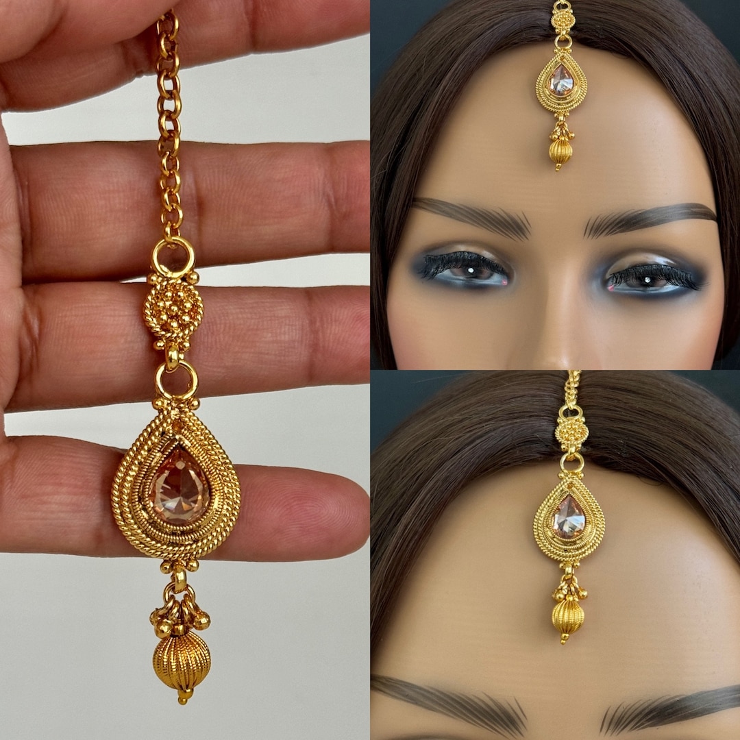 Small Polki Maang Tikka/ Kundan Tikka/ Indian Jewelry/ Indian Wedding ...
