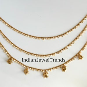 Antique Gold Pearl Belly Chain/bridal Belly Chain/vaddanam/kamarpatta ...