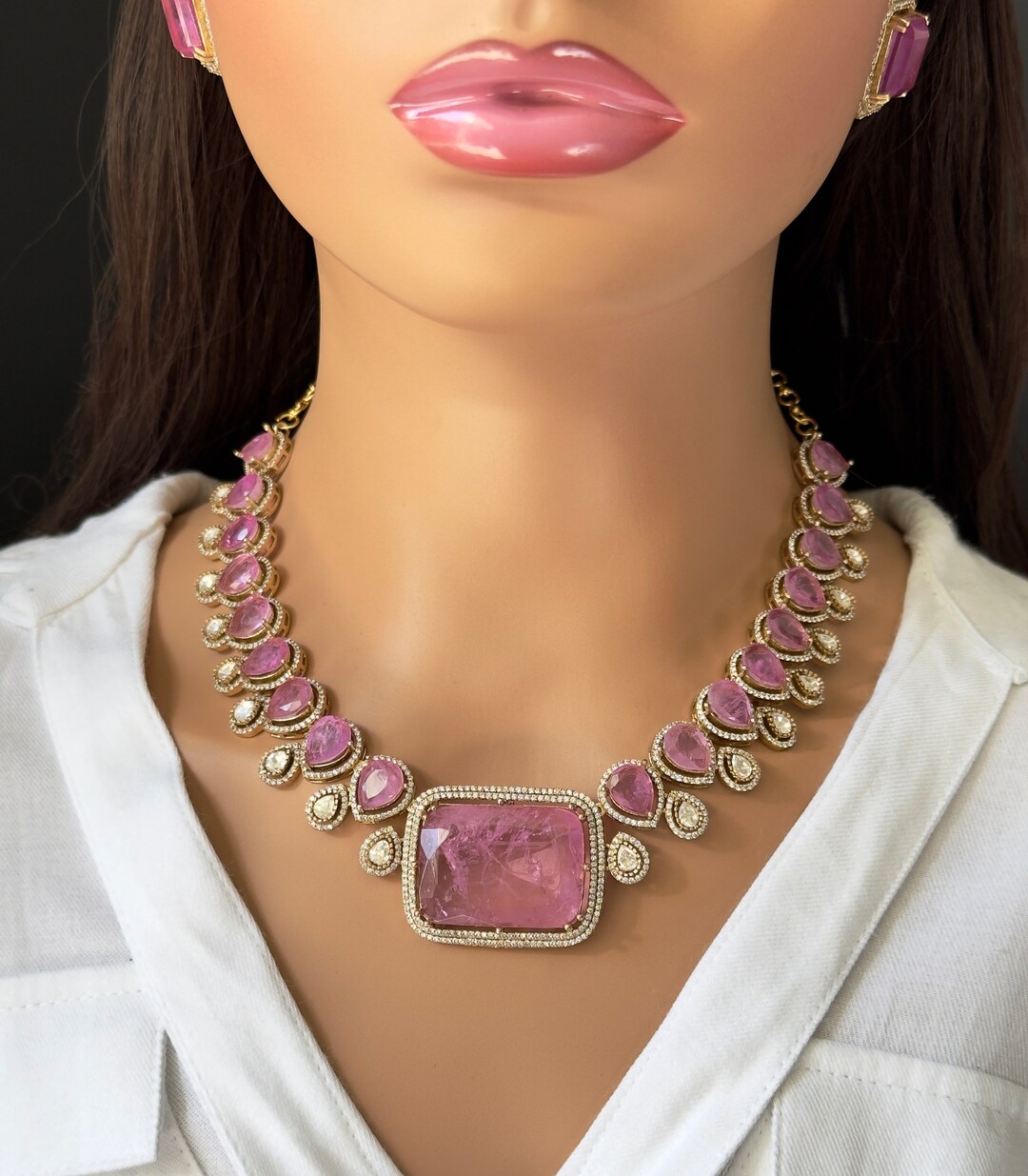 Pink Sabyasachi Victorian Doublet Necklace Indian Jewelry Sabyasachi ...