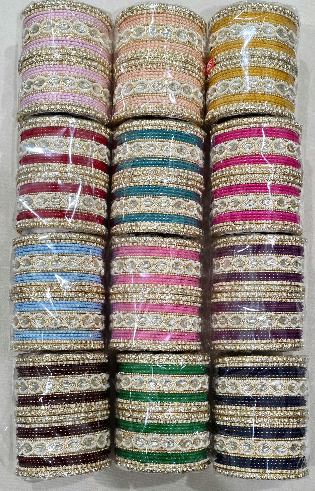 Restocked Bollywood Style Indian Fancy Bangles Set /colorful Gold Dust ...