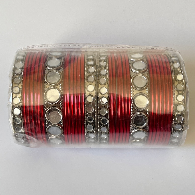 Bollywood Style Indian Mirror Metal Bangles/punjabi Bangles - Etsy
