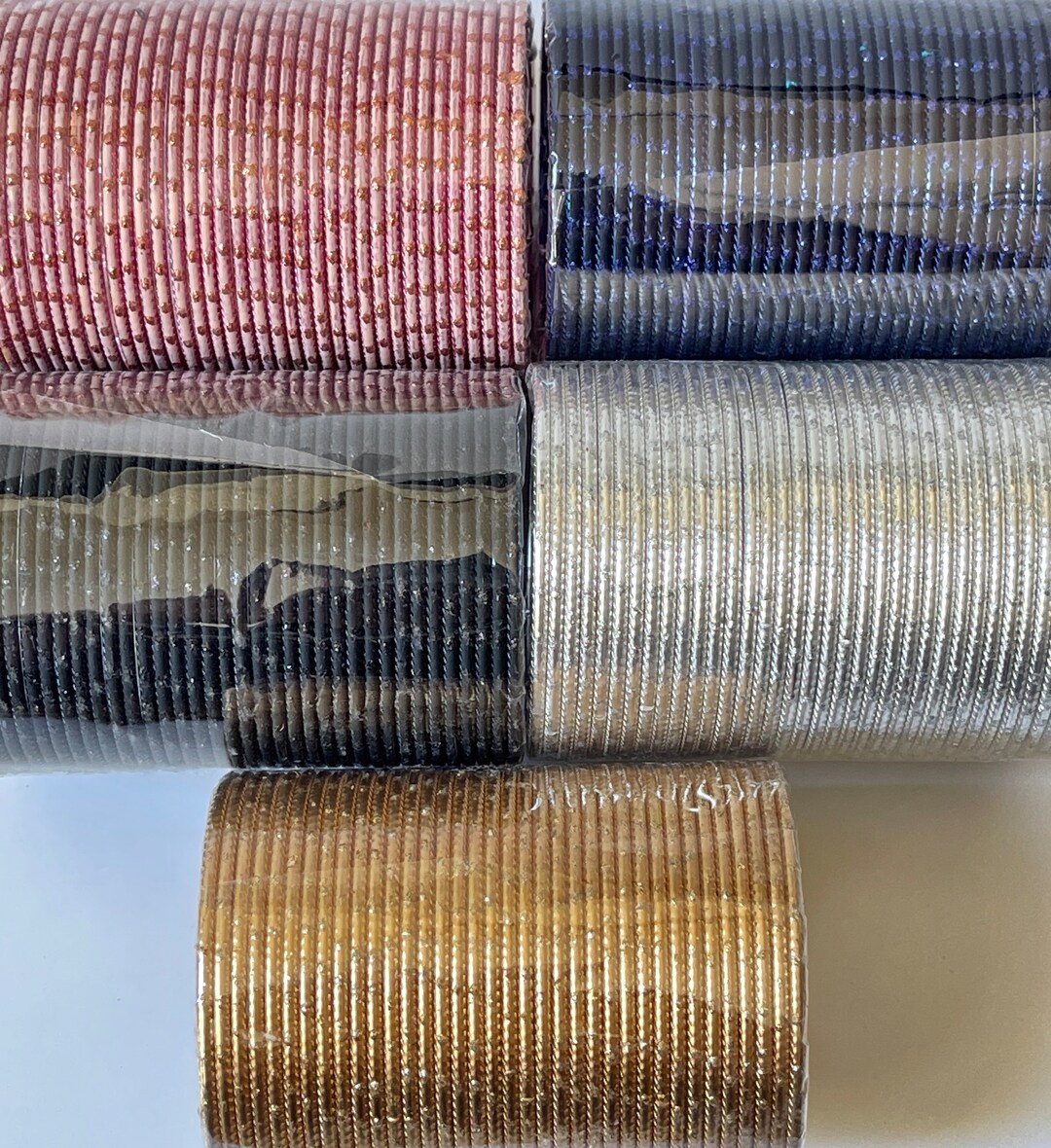 Bollywood Style Indian Fancy Thin Metal Bangles/colorful Metallic ...