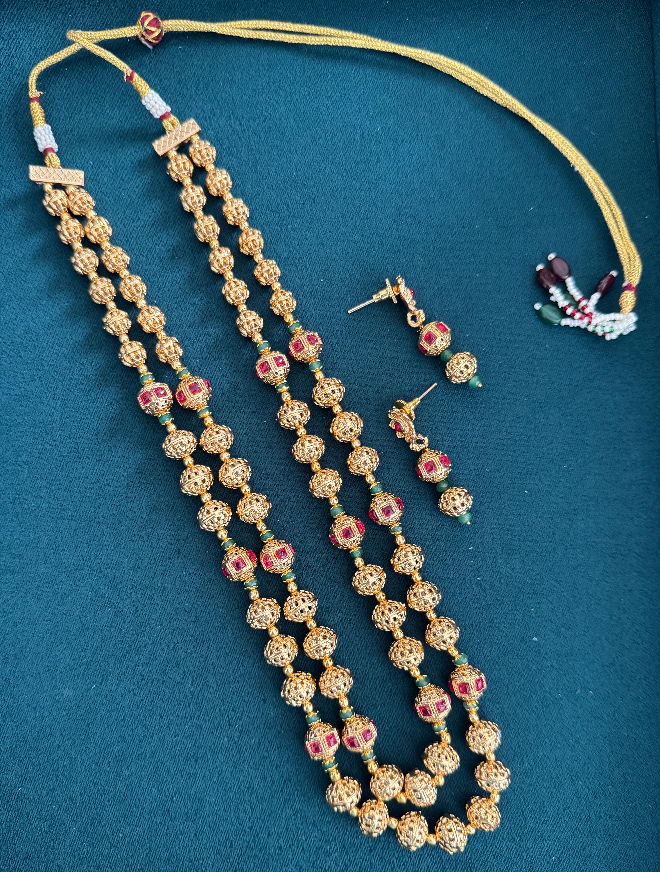 Long Gold Plated Matar Mala Necklace/indian Long Necklace/pakistani ...