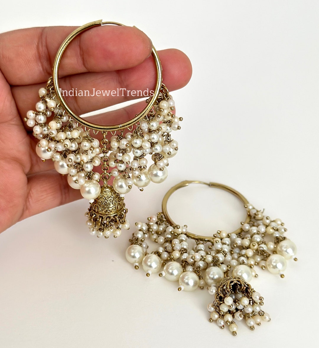 Antique Traditional Hoop Jhumka Earrings/hoop Earrings/indian Jewelry ...