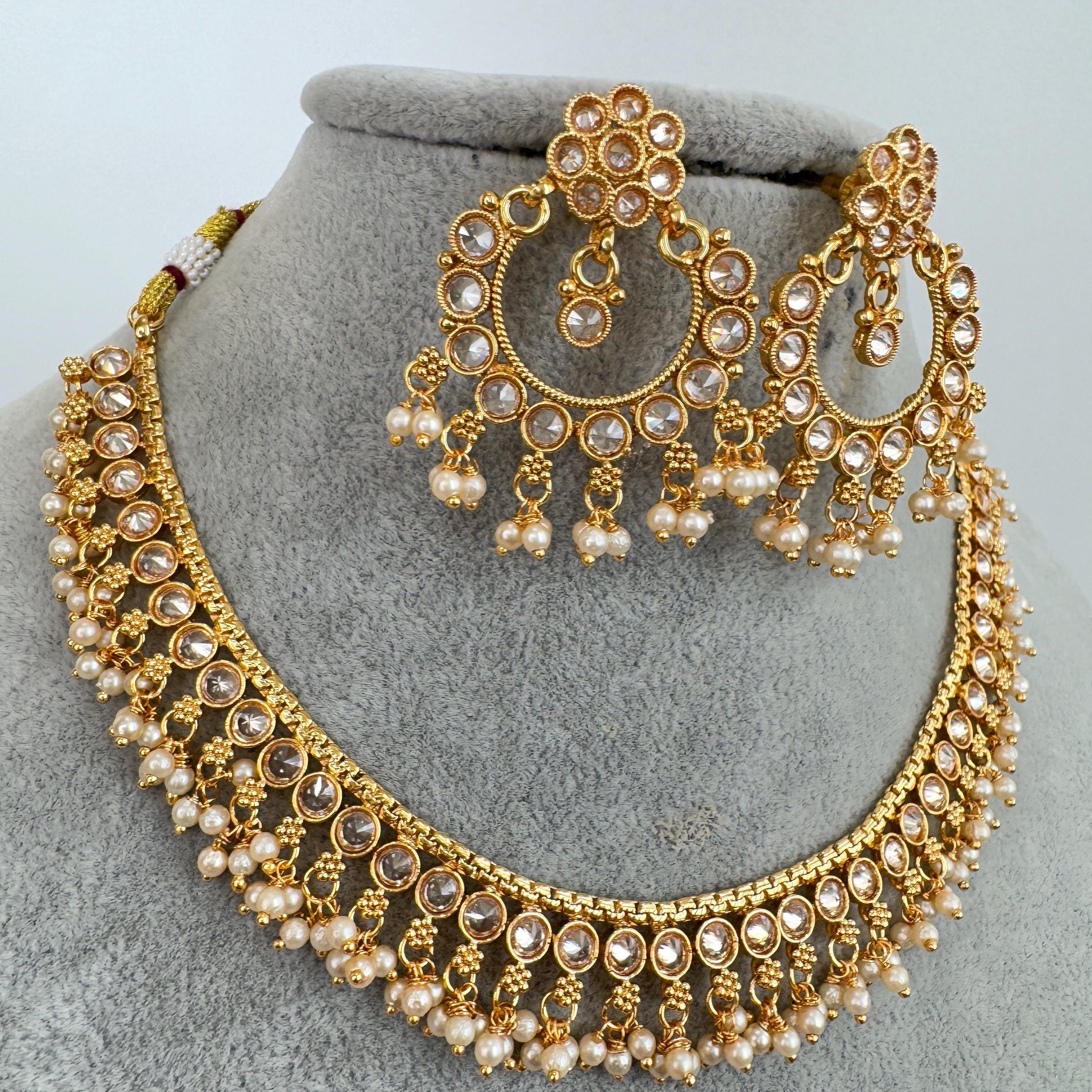 Gold Polki Kundan Necklace/south Indian Jewelry/temple Jewelry/gold ...