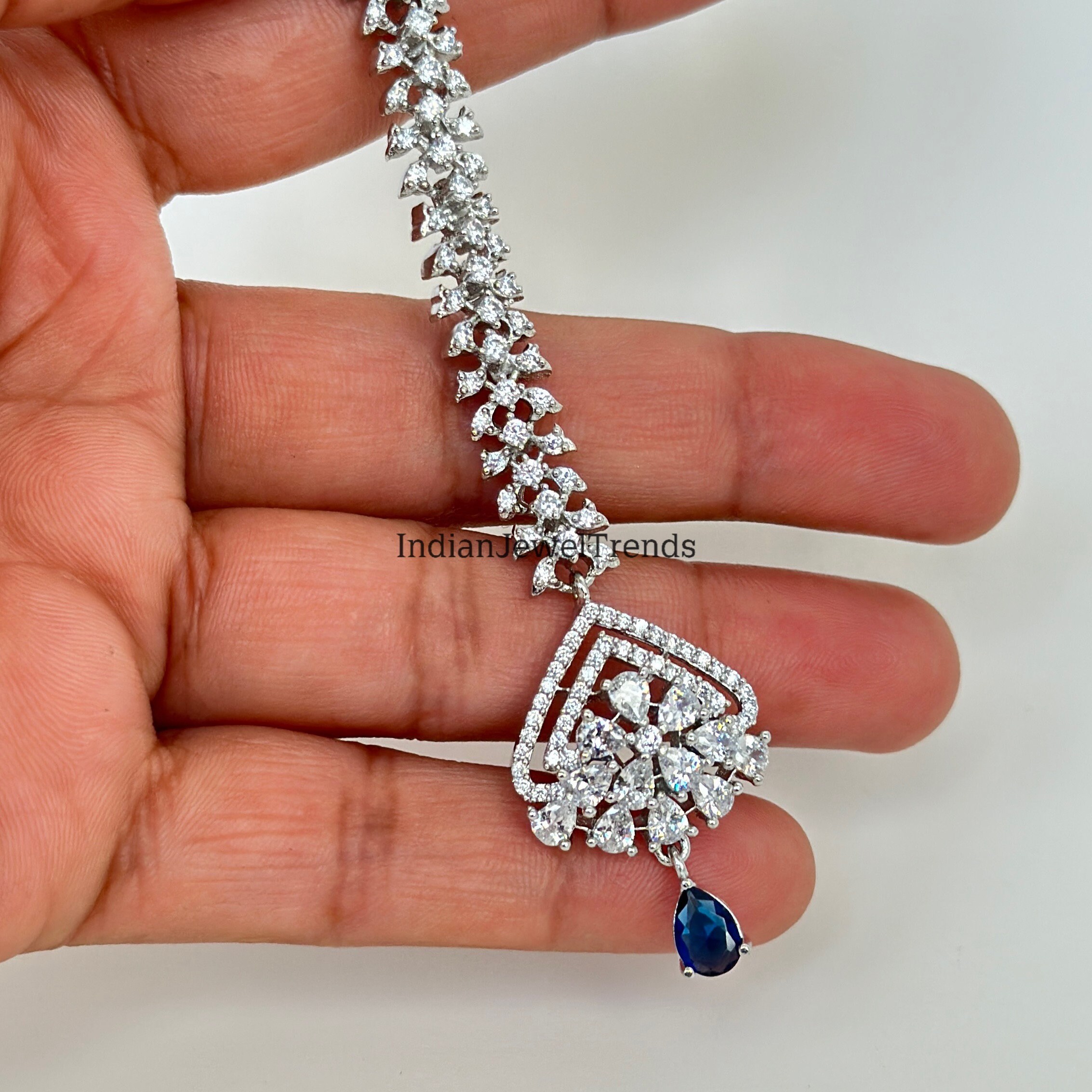 CZ Delicate Diamond Maang tikka Kundan Tikka Indian Jewelry Indian Wedding Jewelry Pakistani Jewelry hoomer Matha patti forehead Jewelry