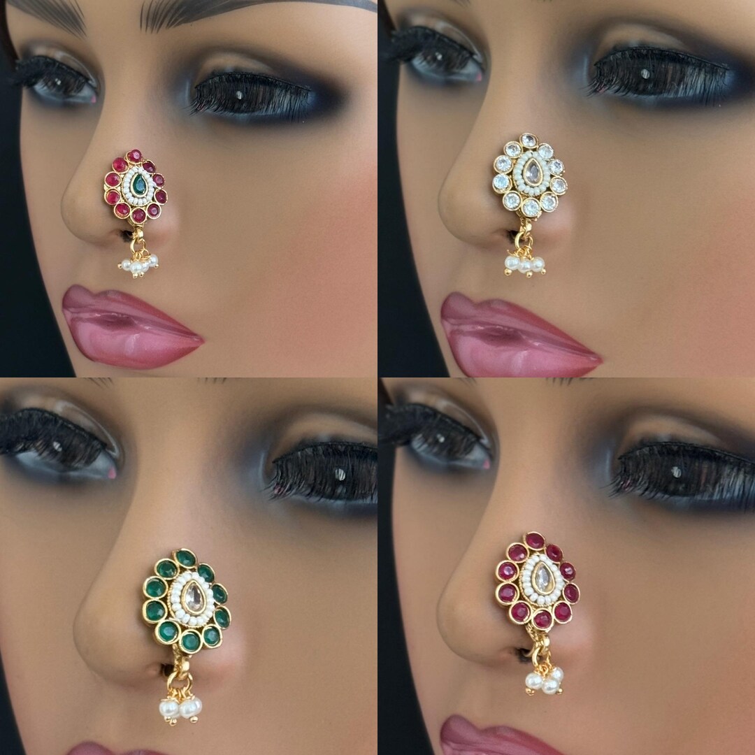 Gold Nose Ring/nath/nathani/boho Jewelry/nose Clip/ear Cuff/non ...