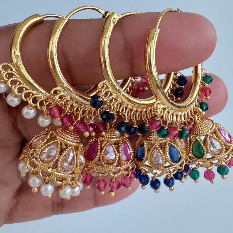 Small Ruby Jhumka - Etsy