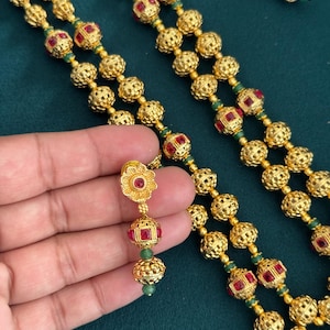 Long Gold Plated Matar Mala Necklace/indian Long Necklace/pakistani ...