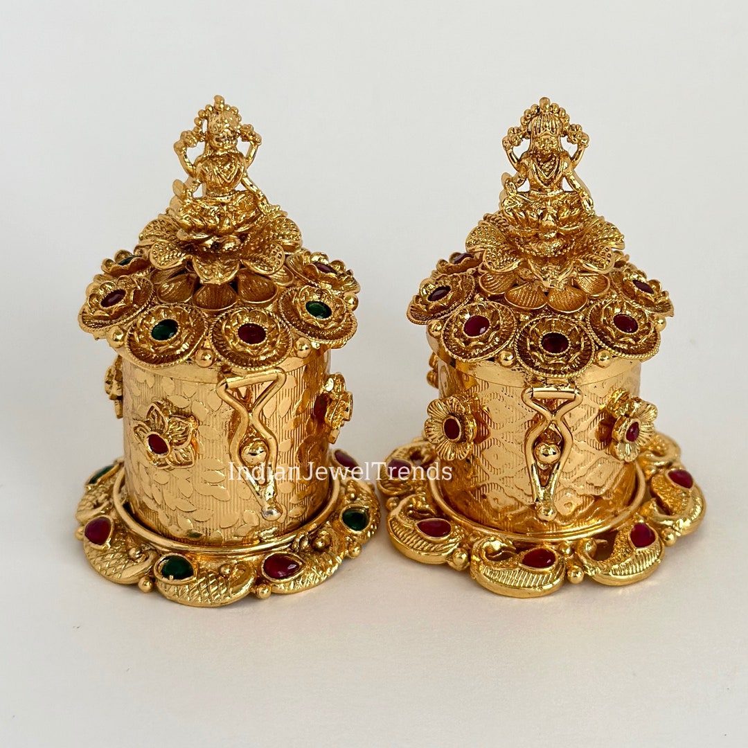 Indian Gold Plated Sindoor Box/kumkum Box/wedding Gift/pooja - Etsy