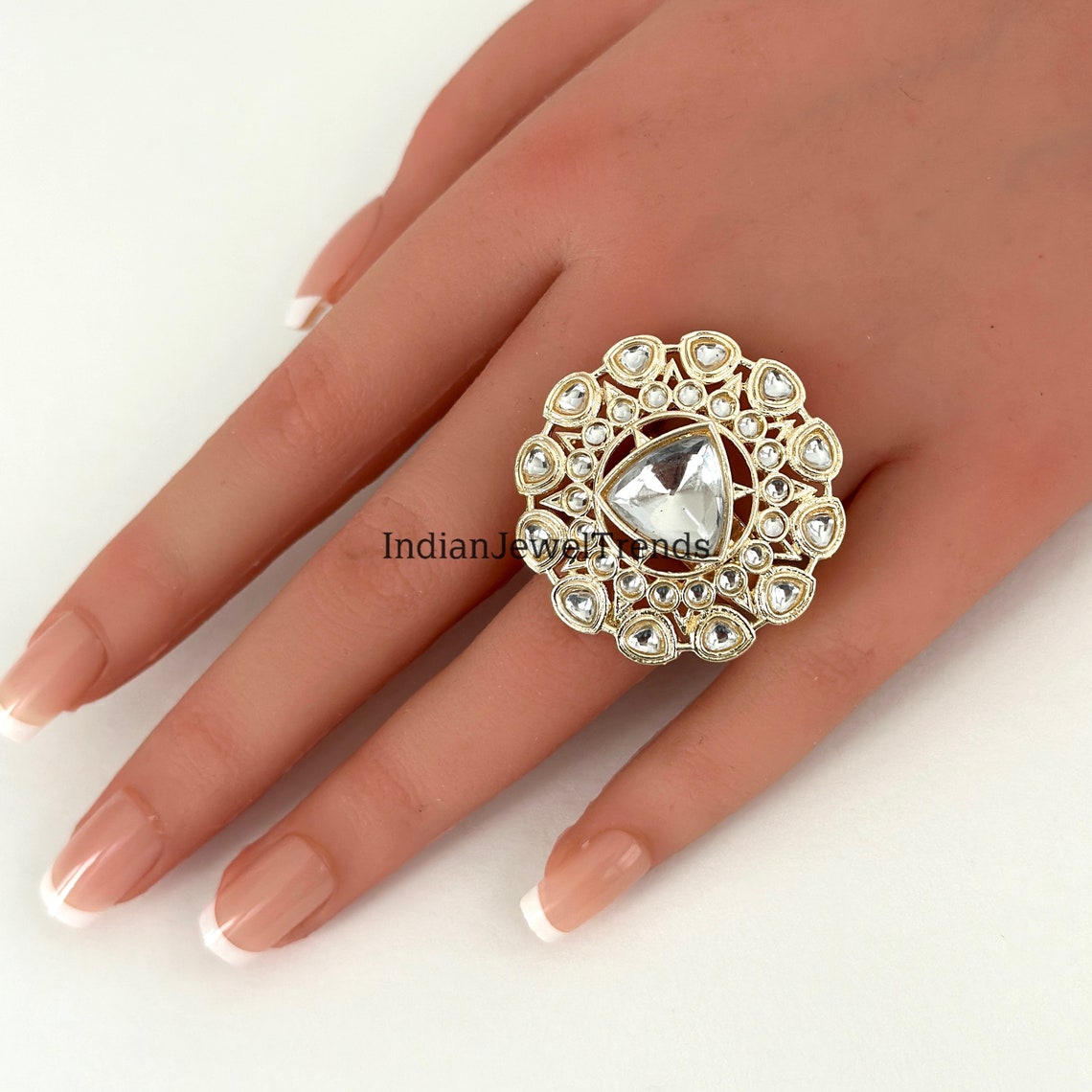 Kundan Ring/ Ring/adjustable Ring/ Indian Ring/ Pakistani Jewelry ...