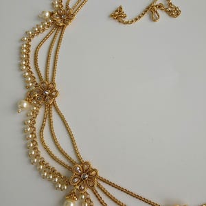 Bridal Antique Gold Pearl Belly Chain/bridal Belly Chain/vaddanam ...