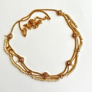 Delicate Gold Plated Polki Belly Chain/belly Chain/belt/indian Waist ...