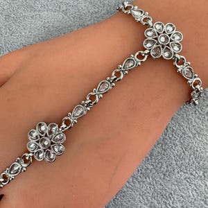 Silver Polki Kundan Single Hath Paan/bracelet/haath Phool/hathh Panja ...