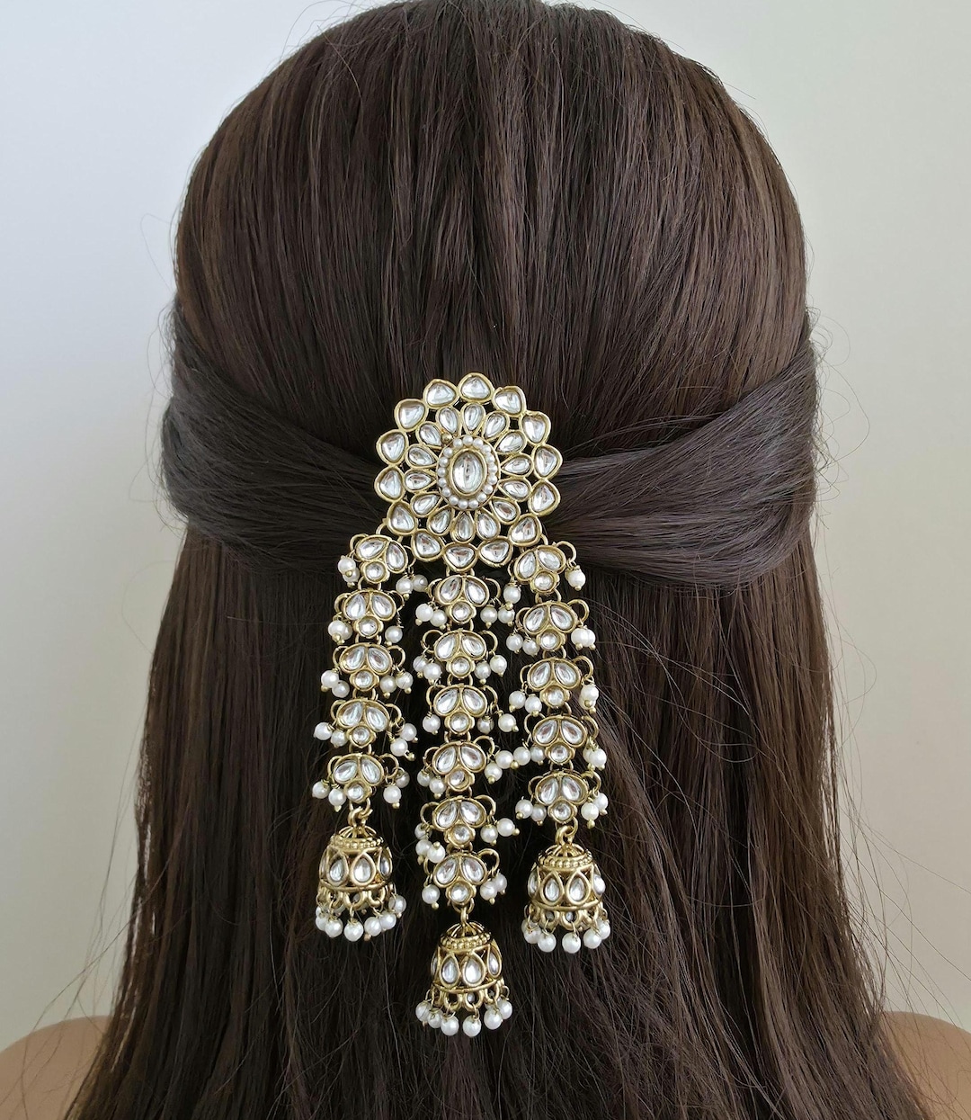 Ambada Kundan Hair Juda Choti Clip/braid Clip/indian Bridal Choti Pin ...