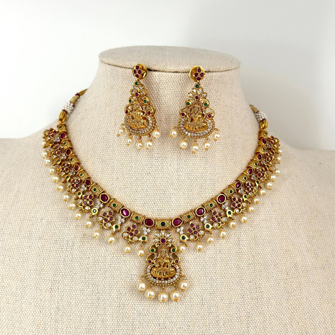Antique Gold Necklace, South Indian Jewelry, Temple Jewelry ...