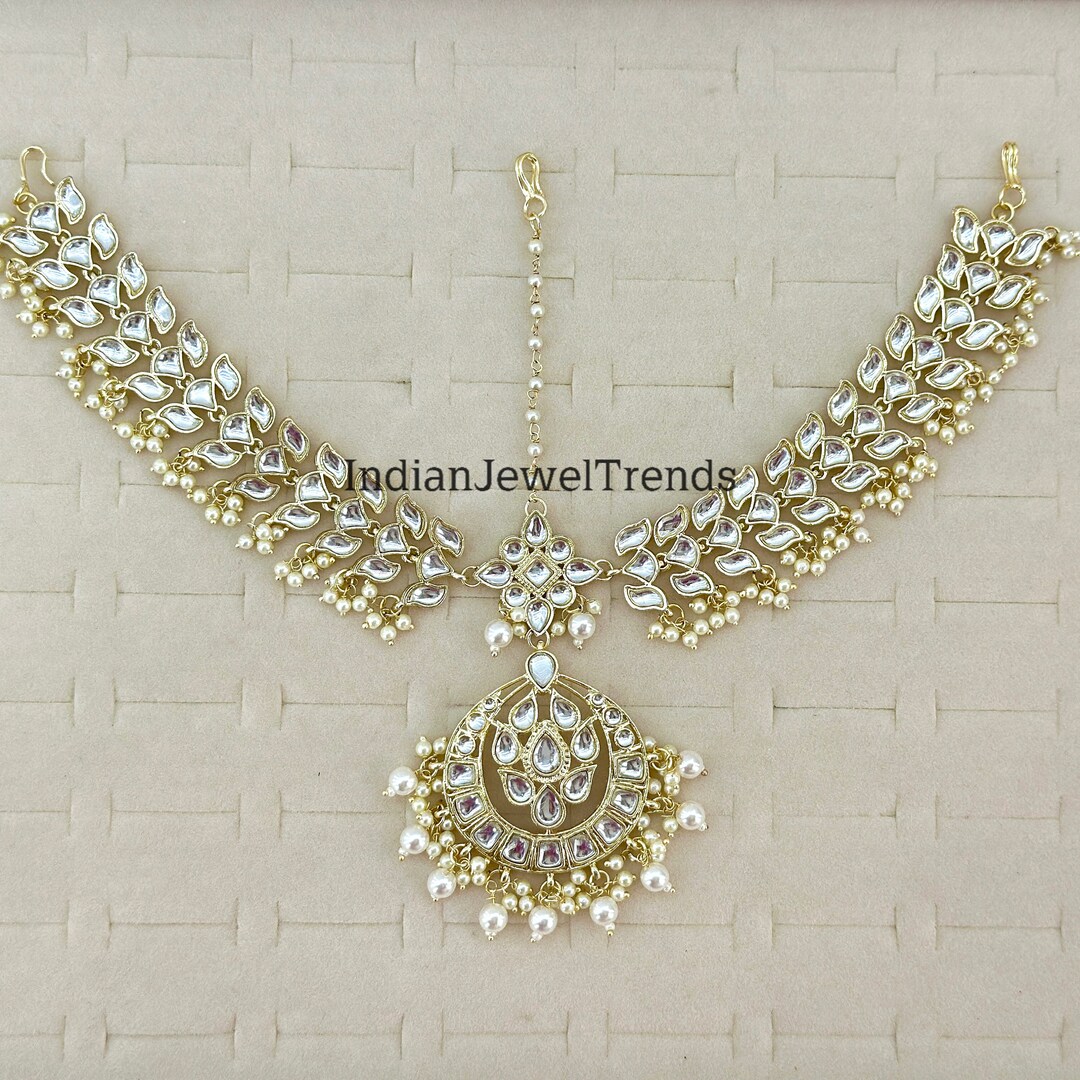 Kundan Head Band/sheesh Phool /indian Bridal Matha Patti/sheesh Patti ...