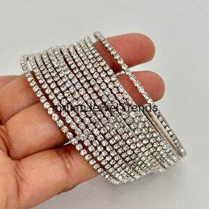 Set of 12 Silver Stone Bangles Set/indian Bangles/indian Wedding/bridal ...