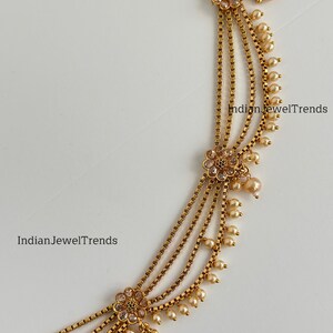 Antique Gold Pearl Belly Chain/bridal Belly Chain/vaddanam/kamarpatta ...