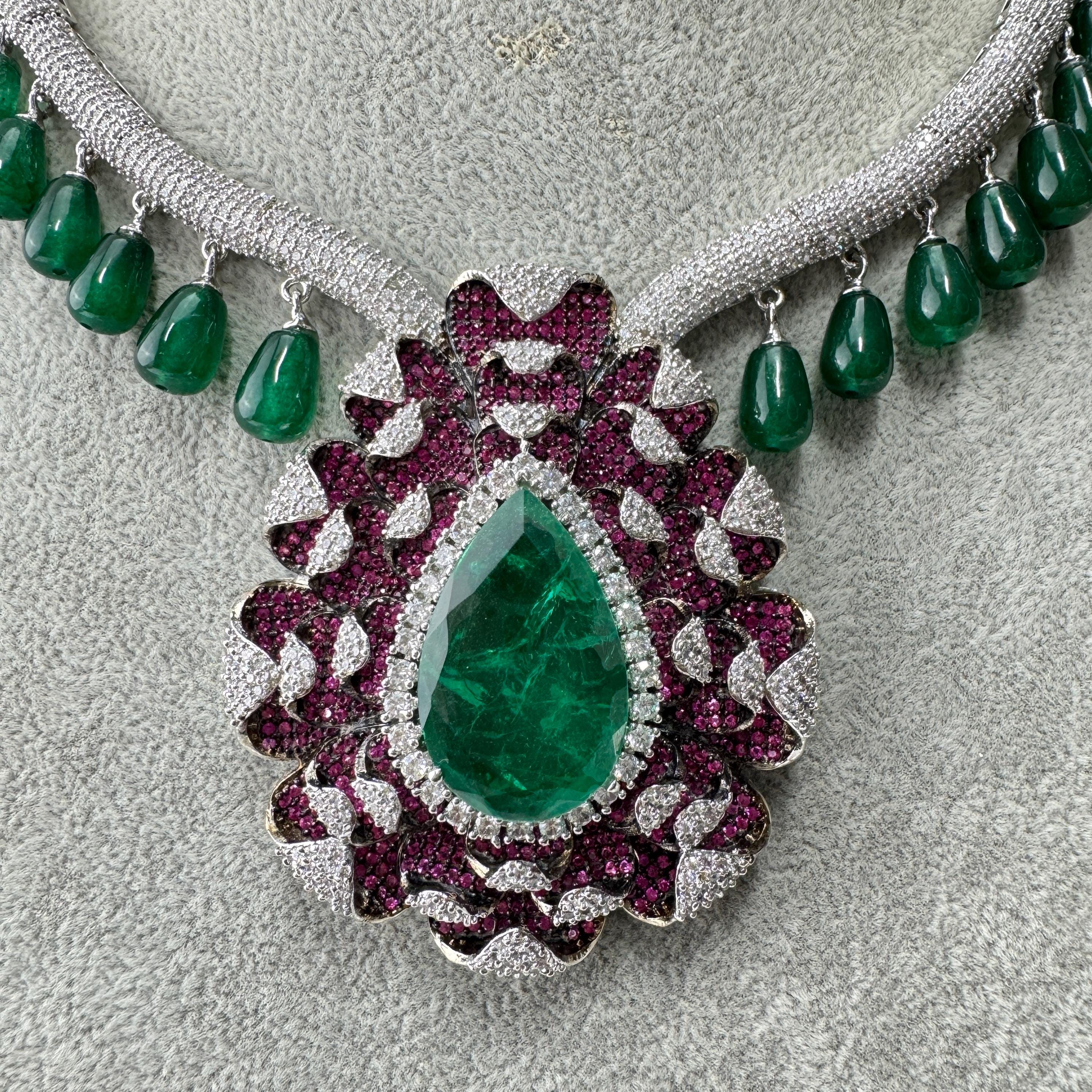 Malaika Arora Inspired CZ Diamond Necklace, Designer Necklace,american ...