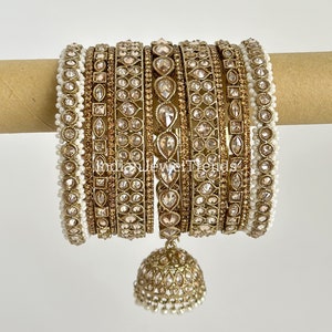 Bridal Polki Bangles Chooda Set 13pcs,bollywood Punjabi Chuda Set ...