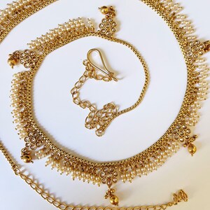 Delicate Gold Plated Polki Belly Chain/belly Chain/belt/indian Waist ...