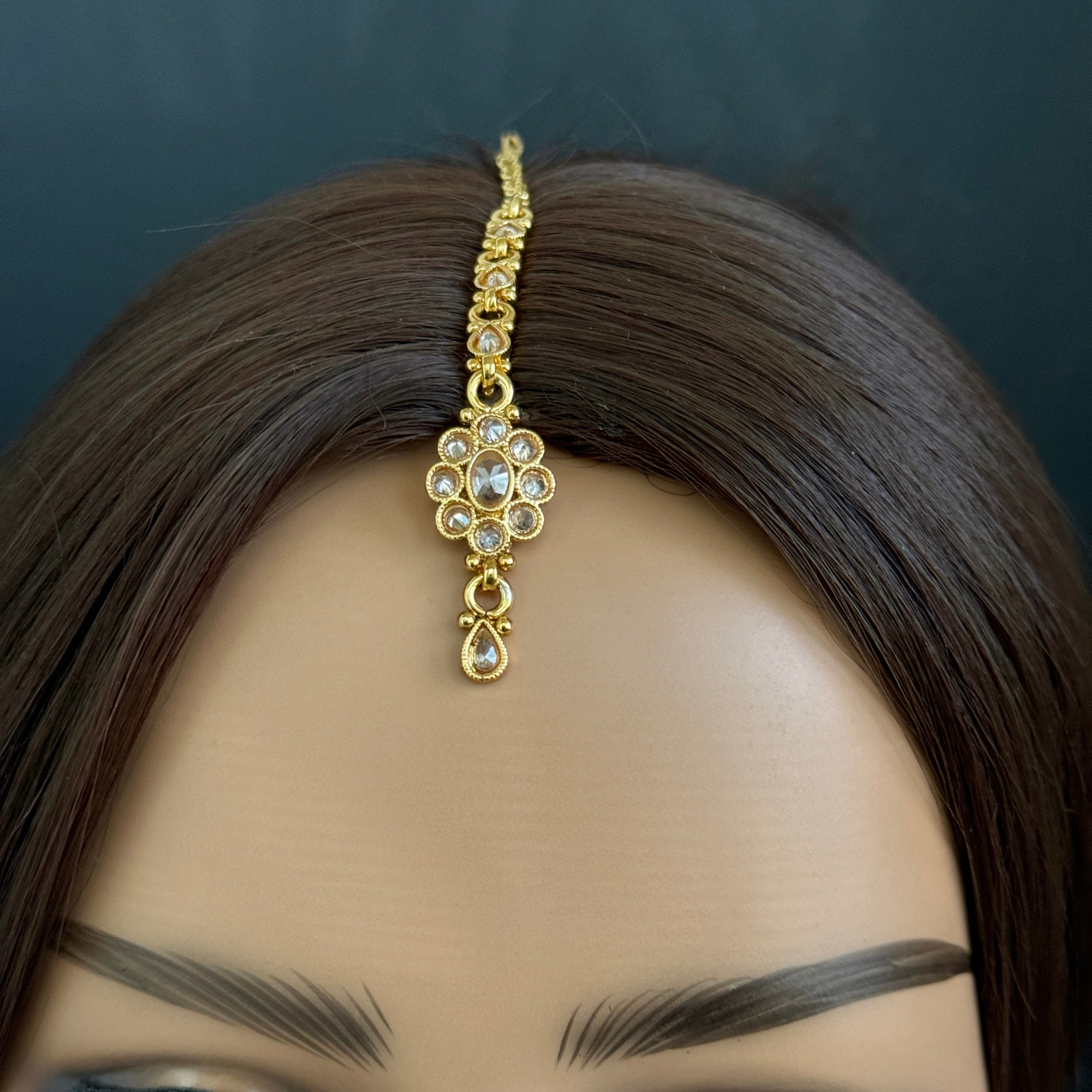 Small Polki Maang Tikka/ Kundan Tikka/ Indian Jewelry/ Indian Wedding ...