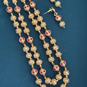 Long Gold Plated Matar Mala Necklace/indian Long Necklace/pakistani ...