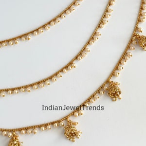 Antique Gold Pearl Belly Chain/bridal Belly Chain/vaddanam/kamarpatta ...