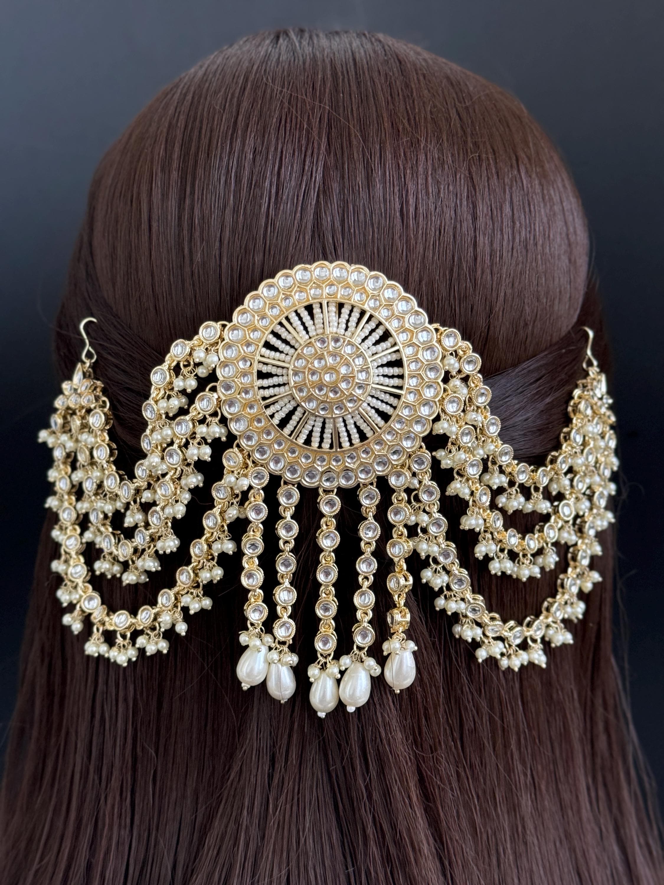 Ambada Kundan Hair Juda Choti Clip/braid Clip/indian Bridal Choti Pin ...
