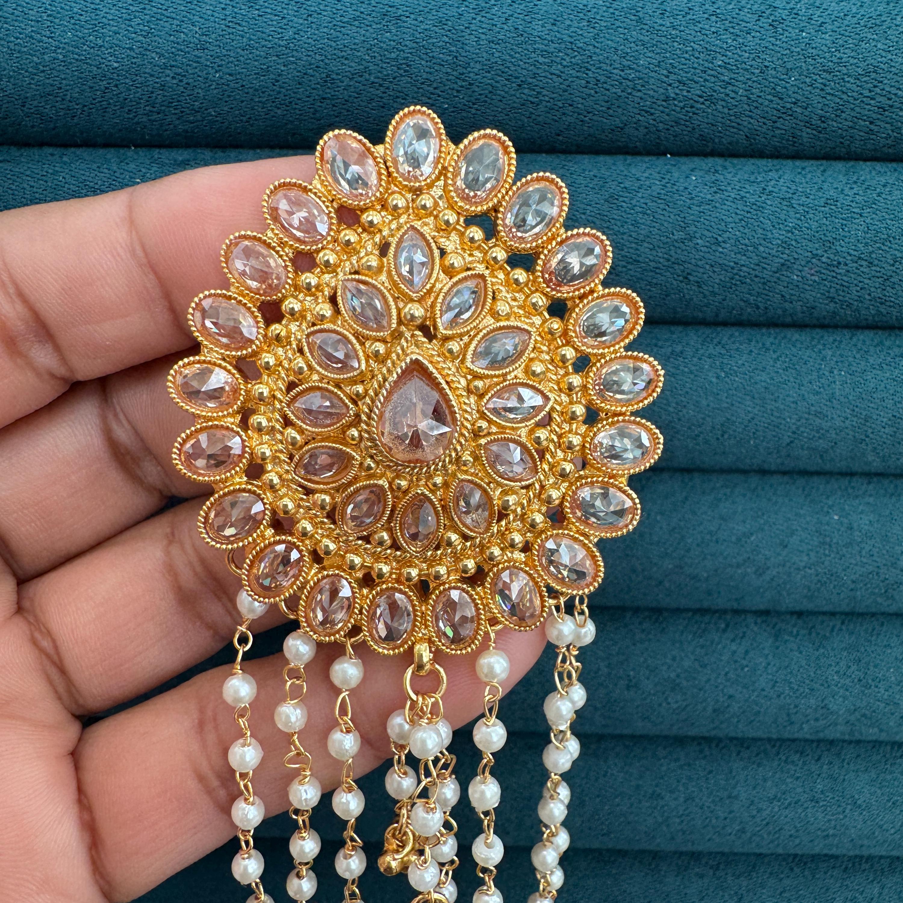 Gold Bridal Jada Billalu Polki Hair Choti Clips/kondai/bharatanatyam ...