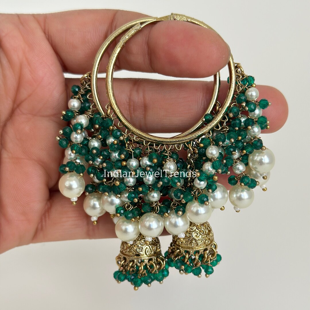 Antique Traditional Hoop Jhumka Earrings/hoop Earrings/indian Jewelry ...