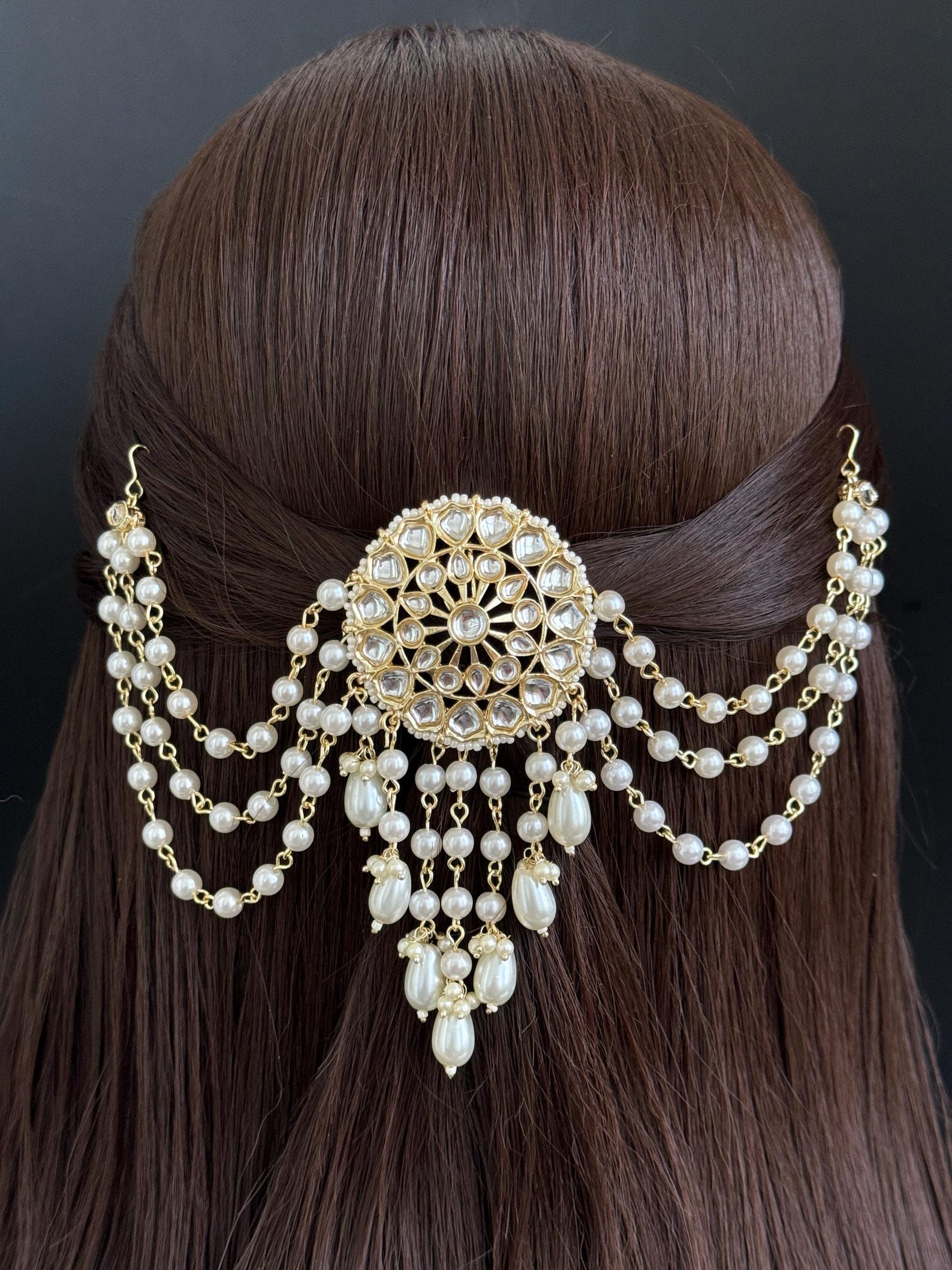 Ambada Kundan Hair Juda Choti Clip/braid Clip/indian Bridal Choti Pin ...