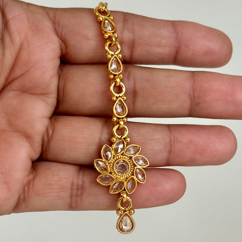 Small Polki Maang Tikka/ Kundan Tikka/ Indian Jewelry/ Indian Wedding ...