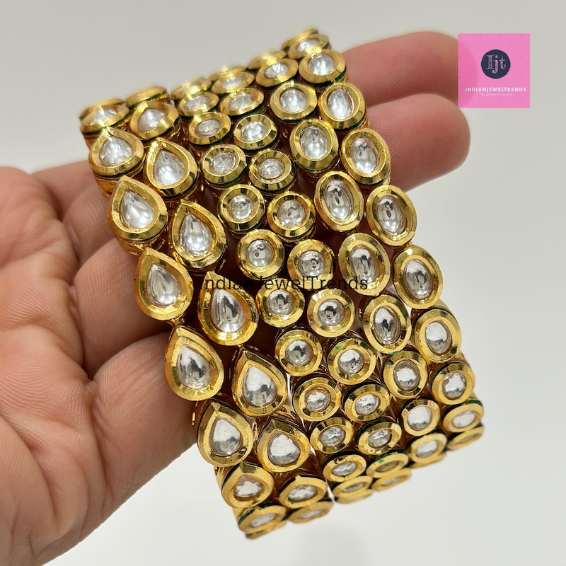 Meenakari Bangles Kundan - Etsy
