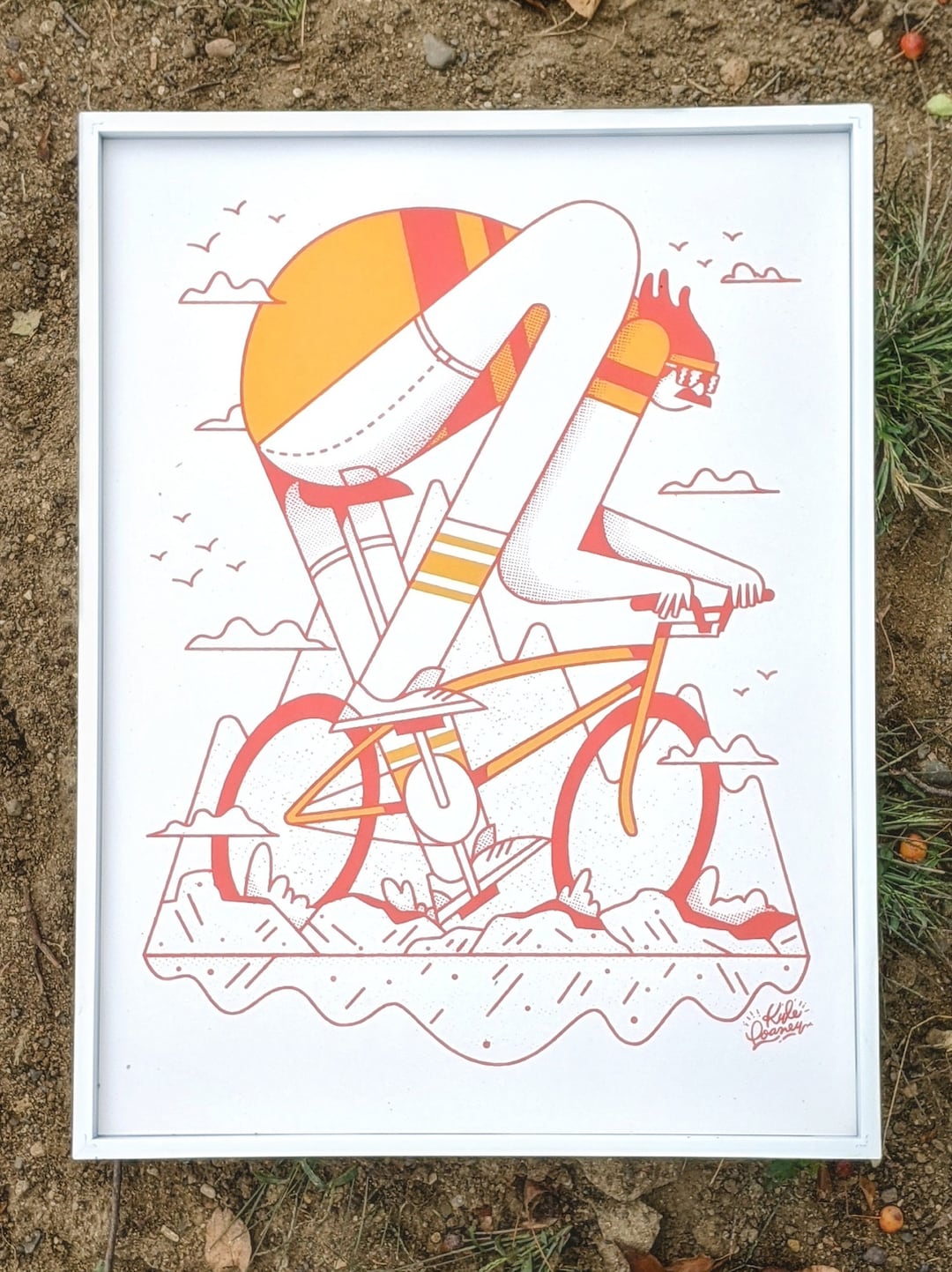 Mustachioed Mountain Marauder - Screen Printed Poster // Bike Art ...