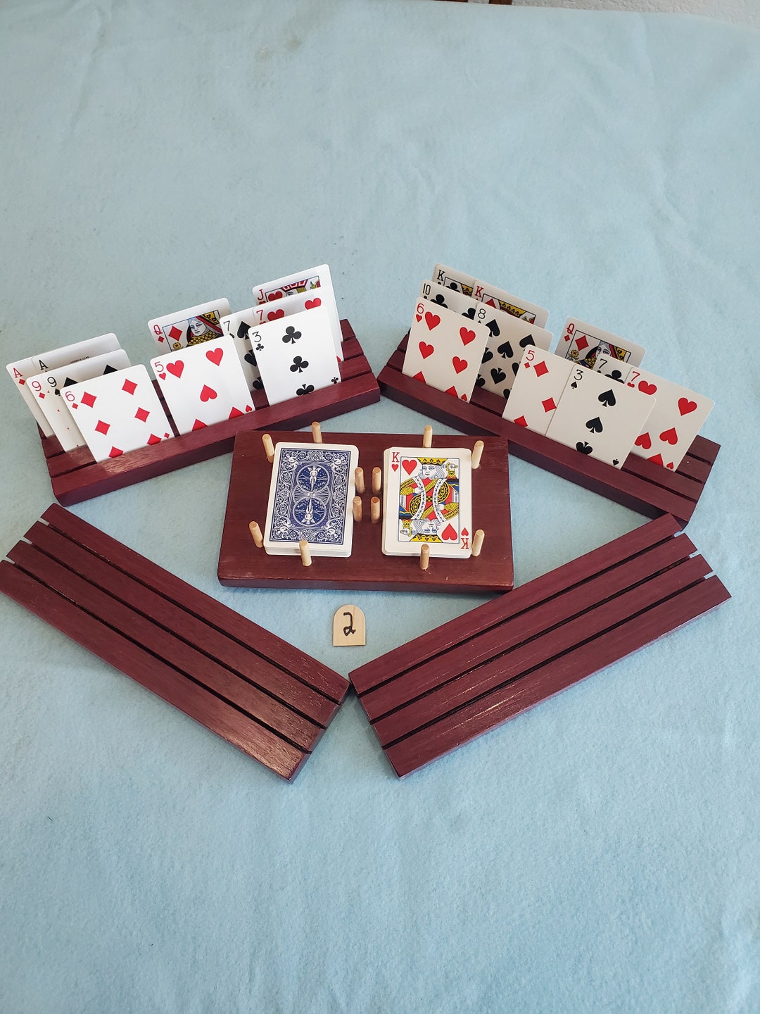 Handmade Exotic Wood (purple Heart) Hand and Foot Playing Card Tray ...