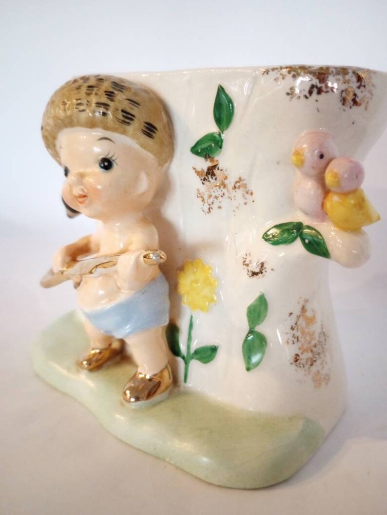 Vintage Napco Planter Davy Crockett Baby Boy Ceramic Nursery - Etsy