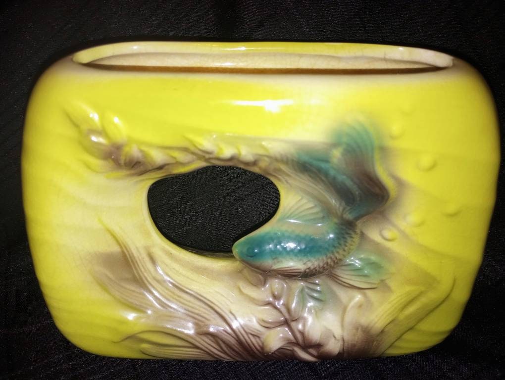 Royal Copley Chartrusse Koi Fantail Gold Fish Vase MCM 1950s - Etsy