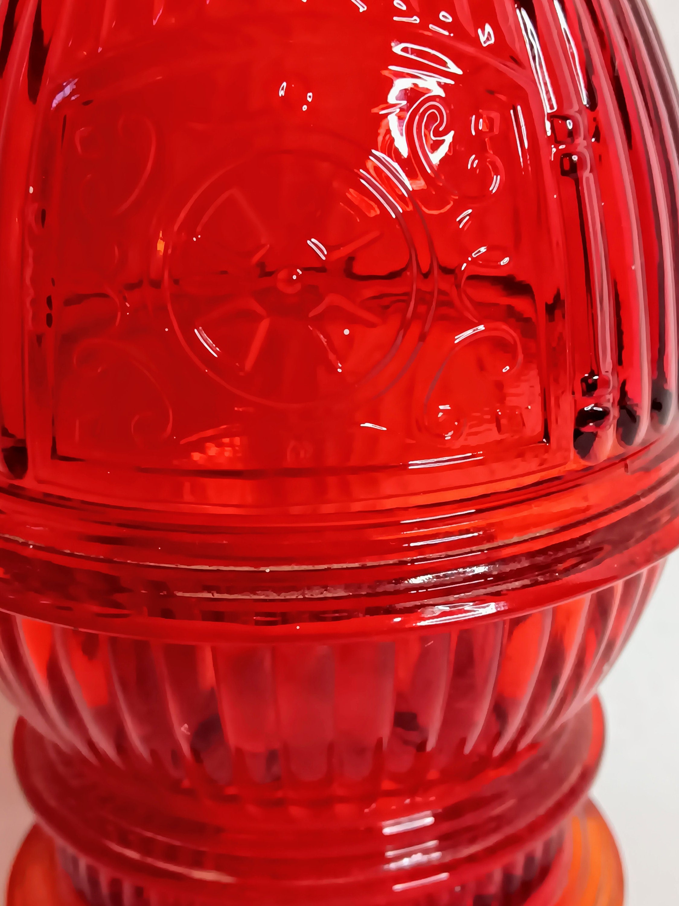 VTG Viking Glass Ruby Red Amberina Pot Belly Stove Fairy Lamp - Etsy