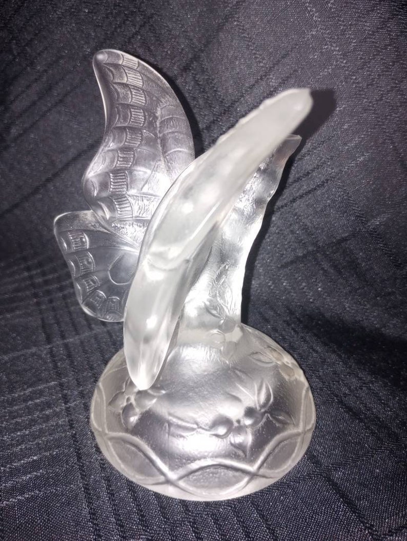 Vintage Fenton Butterfly Ring Holder Frosted Satin Glass Figurine - Etsy