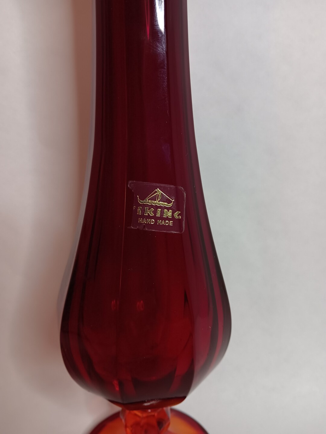 Viking Red Swung Stretch Vase Glass - Etsy